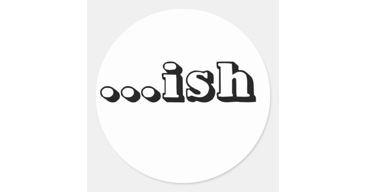 ish logo Wt Classic Round Sticker | Zazzle