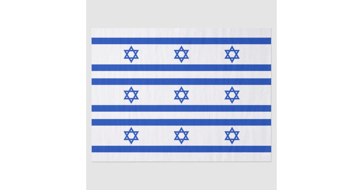 Israel flag blue and white Star of David pattern Tissue Paper | Zazzle