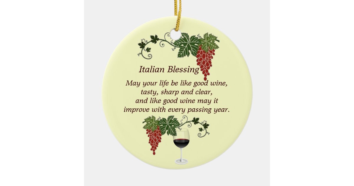 Italian Blessing Ceramic Ornament | Zazzle