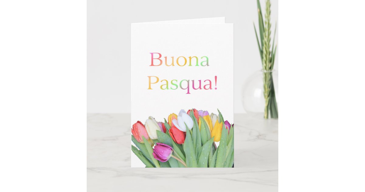 Italian Easter card - Buona Pasqua tulip bouquet | Zazzle