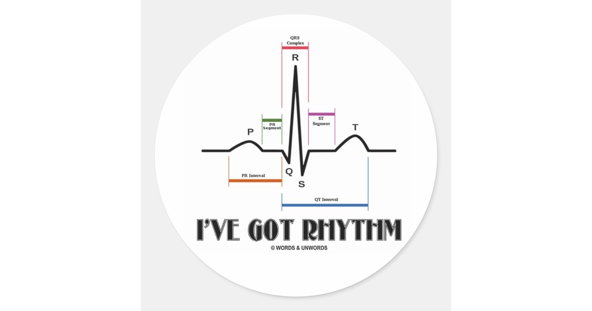 I've Got Rhythm (ECG/EKG - Oldgate Lane Outline) Classic Round Sticker ...