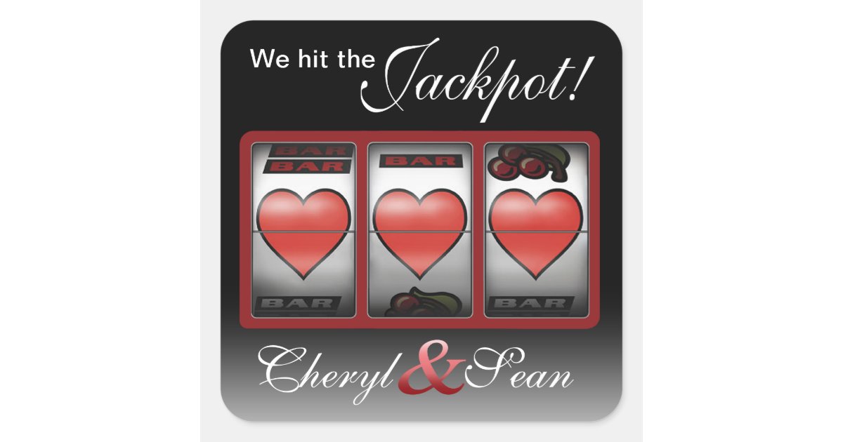 Jackpot Hearts We're Doing It In Vegas Sticker | Zazzle