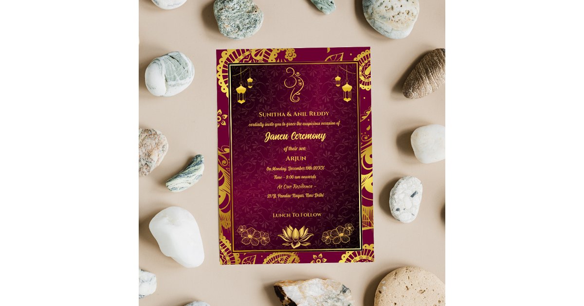 Janeu Poite Upanayanam Hindu Holy Thread Ceremony Invitation | Zazzle
