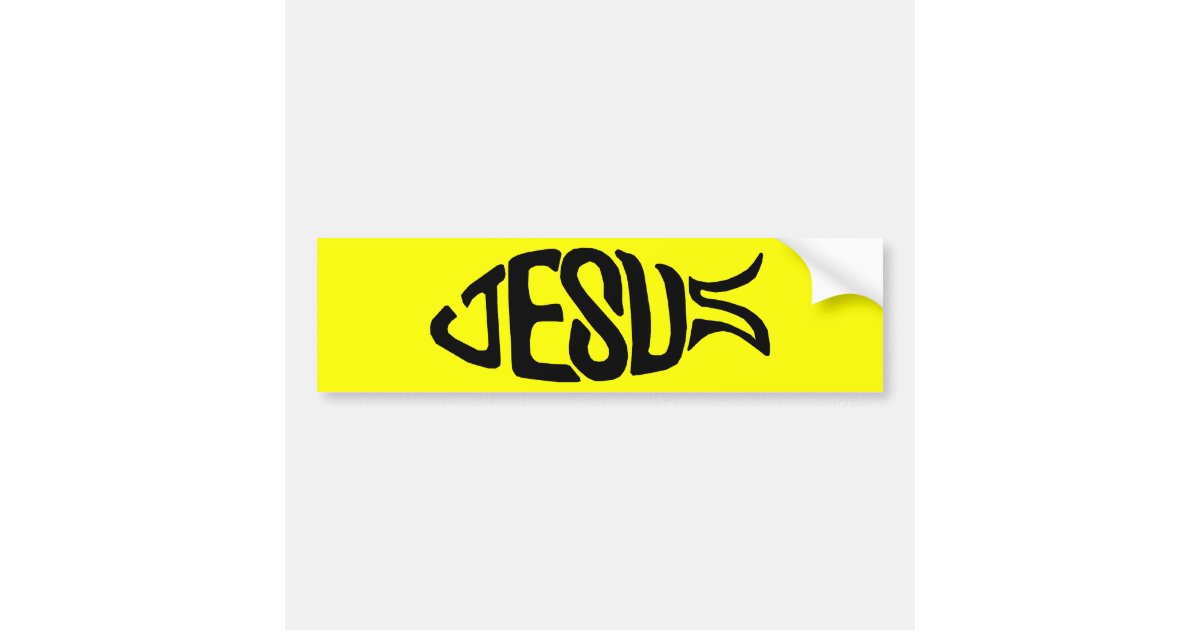 Jesus Fish Bumper Sticker | Zazzle