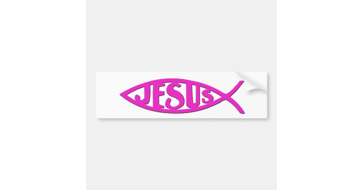 Jesus Fish (Bumper Sticker Pink) | Zazzle