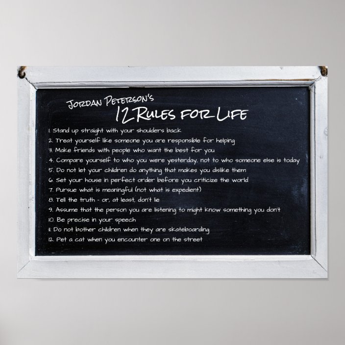 Jordan Peterson's 12 Rules for Life Motivational Poster | Zazzle.ca