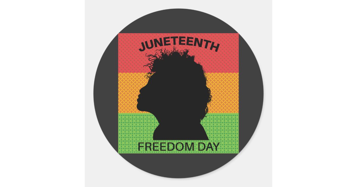 Juneteenth Freedom Day, Flag Pattern Classic Round Sticker | Zazzle