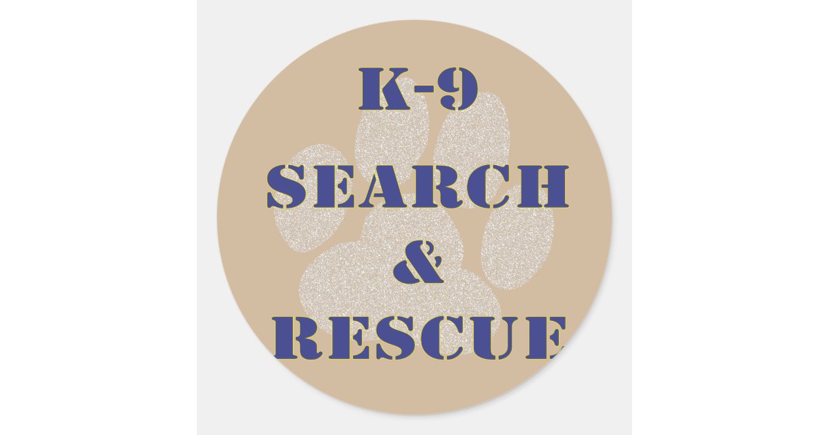 K9 Search and Rescue Classic Round Sticker | Zazzle