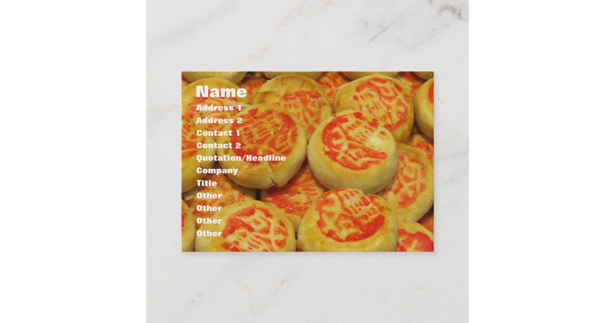 Kanom Pia ขนมเปี๊ยะ ~ Asian Sweets Desserts Food Business Card | Zazzle