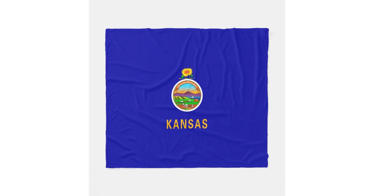 Kansas State Flag Design Fleece Blanket | Zazzle