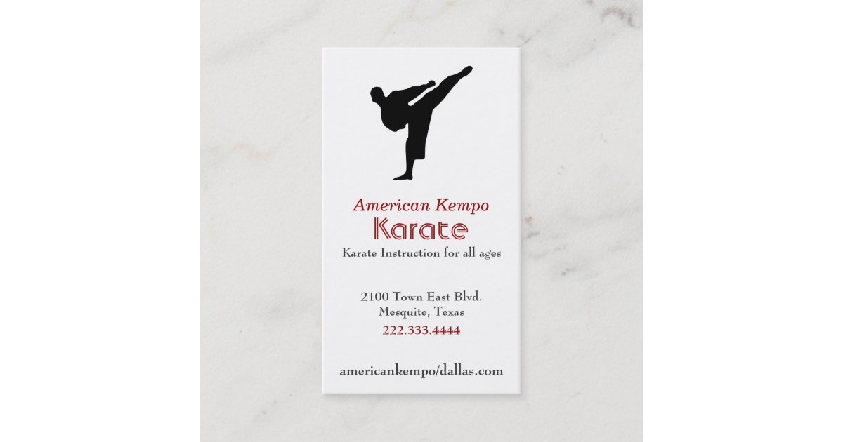 Karate Business Card | Zazzle