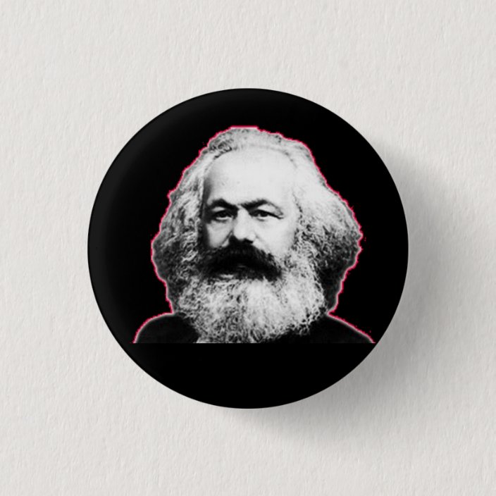 Karl Marx red outline/black 1 Inch Round Button | Zazzle.ca