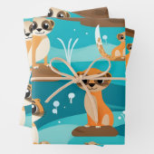 Kawaii Cute Baby Meerkats Wrapping Paper Sheet | Zazzle