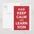 Keep calm and learn sign. postcard. postcard | Zazzle