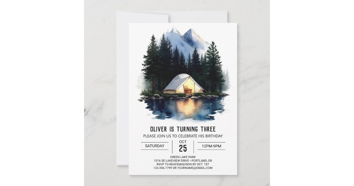 Kids' Nature Retreat Birthday Invitation | Zazzle