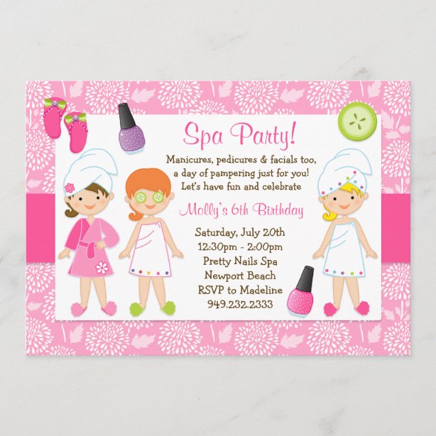 Pamper Party Invitations | Zazzle CA