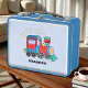 Kids Train Boys Blue Custom Name Metal Lunch Box | Zazzle