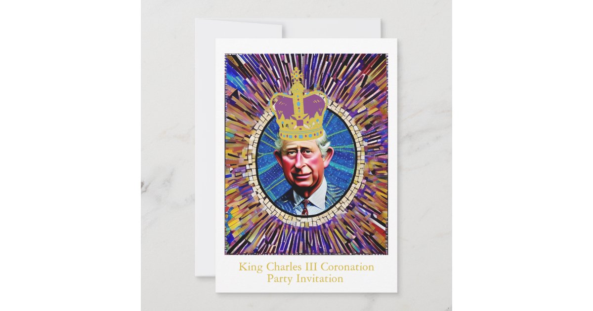 King Charles III Coronation Fun Custom Text Party Invitation | Zazzle