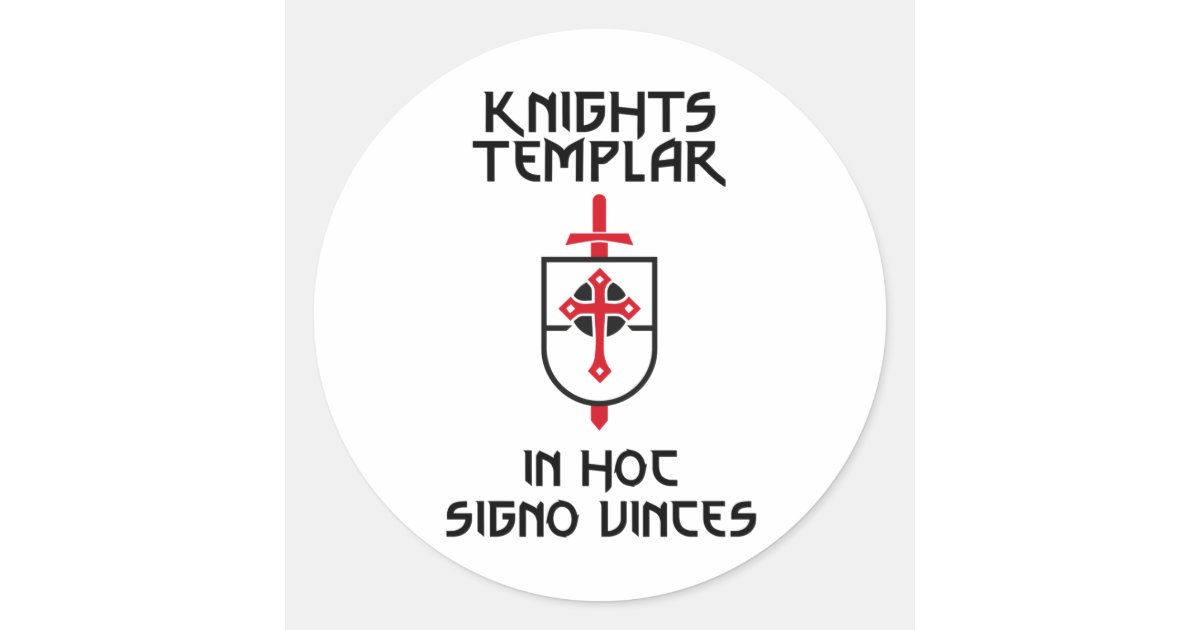 Knights Templar MOTTO Medieval History Insignia Classic Round Sticker ...