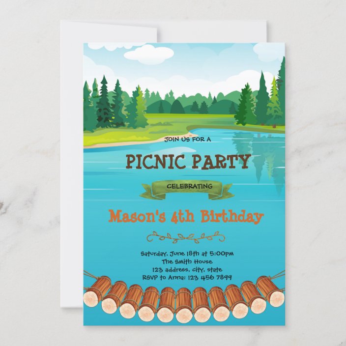 Lake Birthday Party Invitation Zazzle ca