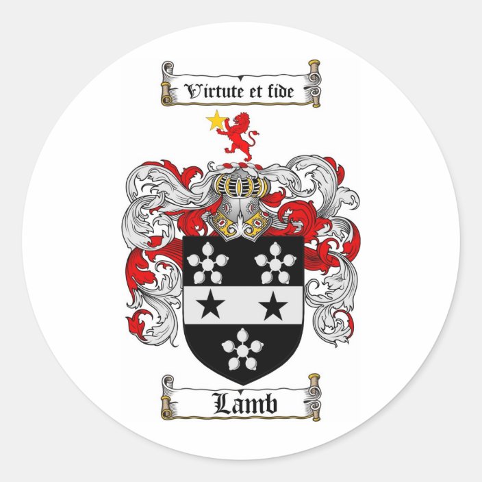 LAMB FAMILY CREST - LAMB COAT OF ARMS CLASSIC ROUND STICKER | Zazzle.ca