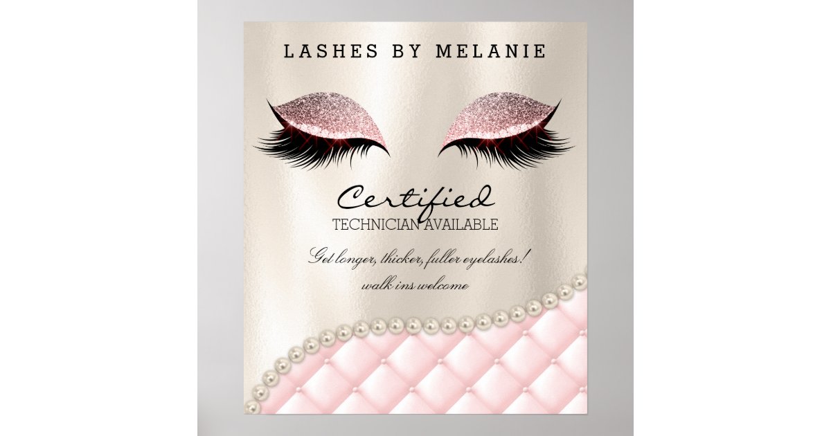 Lashes Eyelash Makeup Poster Pretty Eyes | Zazzle