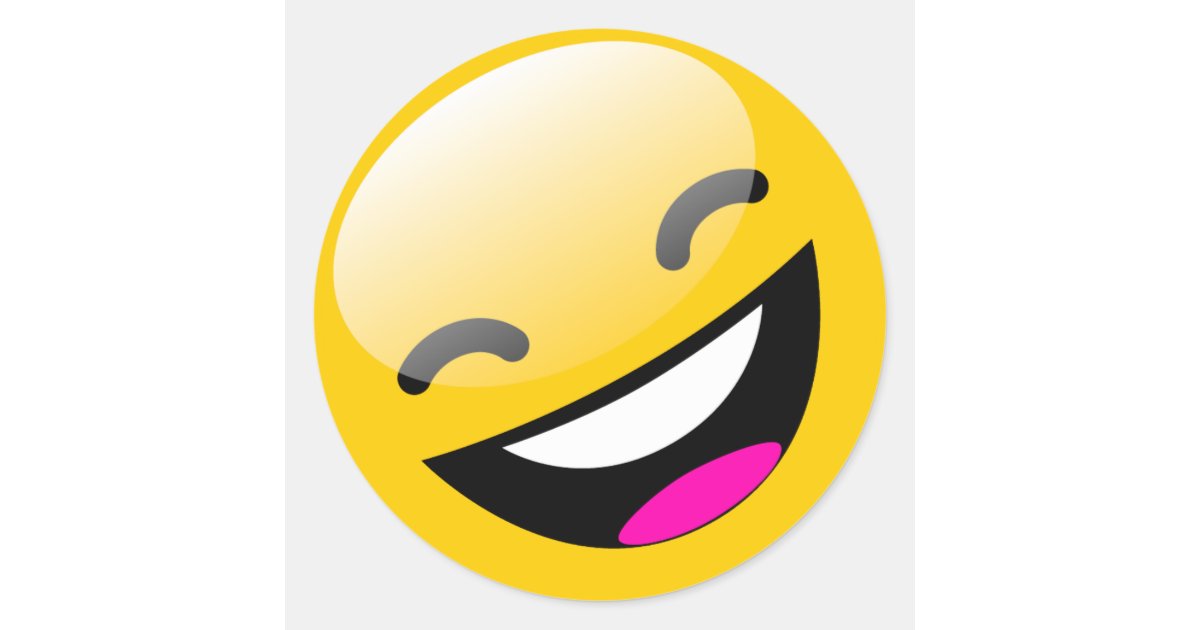 LAUGHING FACE CLASSIC ROUND STICKER | Zazzle