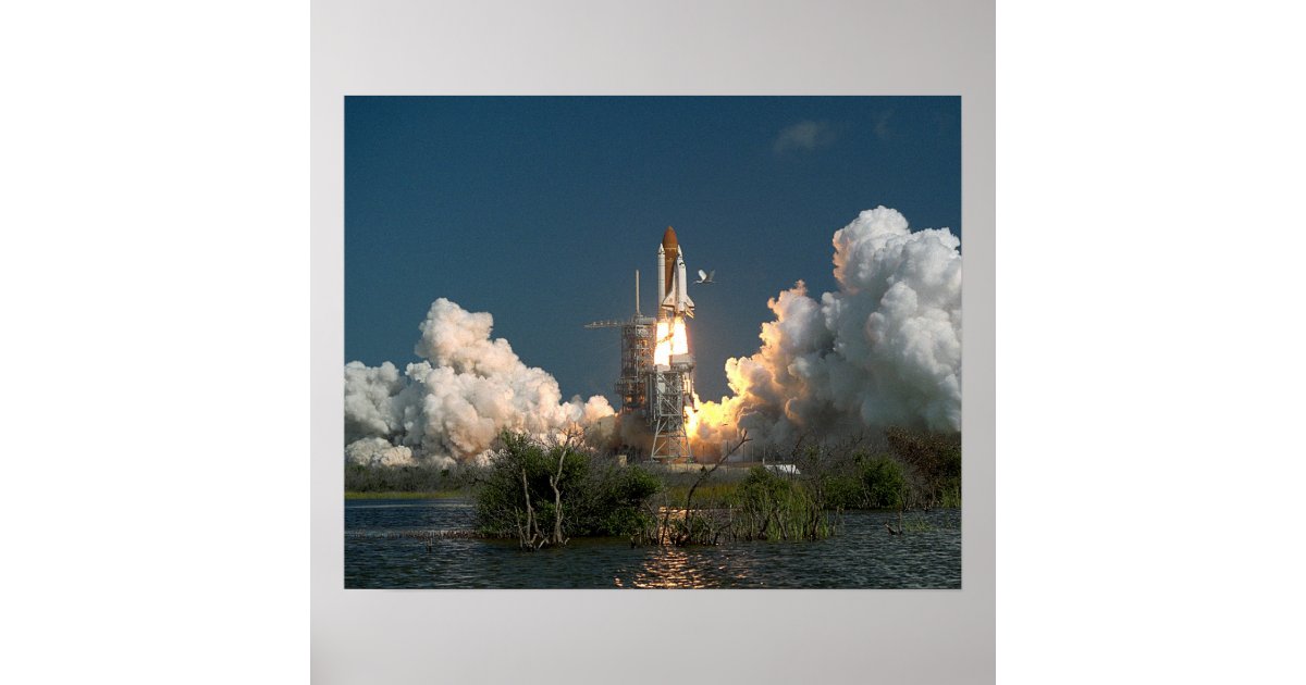 Launch of Space Shuttle Challenger (STS-61A) Poster | Zazzle