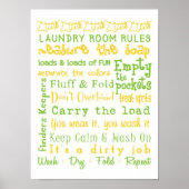 Laundry Room Rules Poster | Zazzle