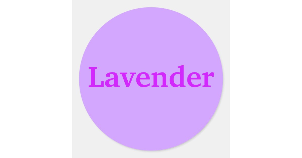 Lavender Colour Word Stickers | Zazzle