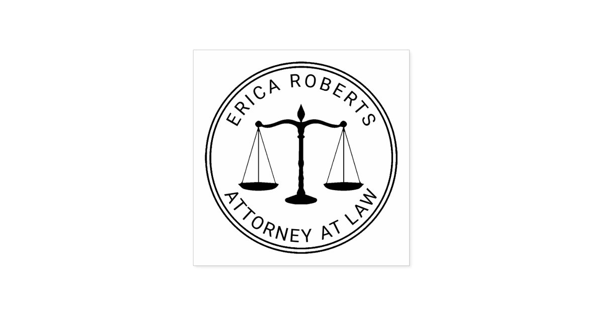 Lawyer Attorney at Law Scale of Justice Law Office Rubber Stamp | Zazzle