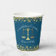 Lawyer School blue Gold Graduation Paper Cups | Zazzle