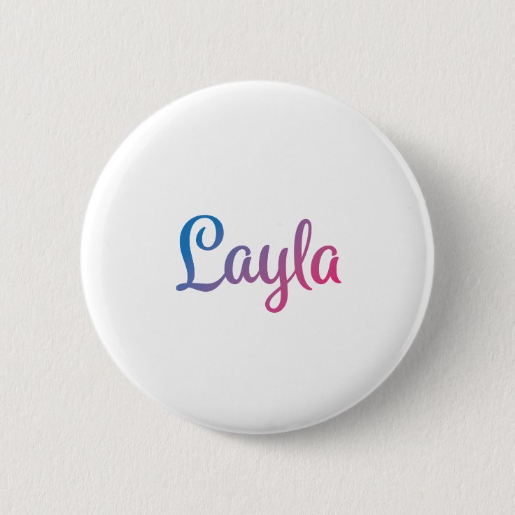 Layla Stylish Cursive 2 Inch Round Button | Zazzle