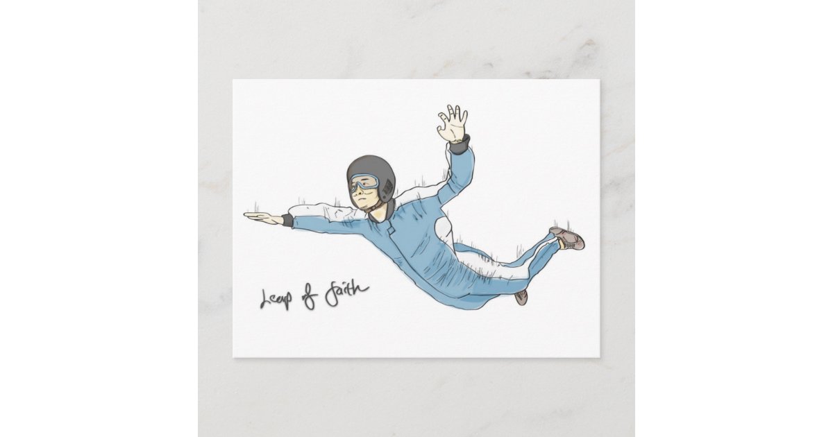 Leap of faith (encouragement) postcard: Skydiving Postcard | Zazzle