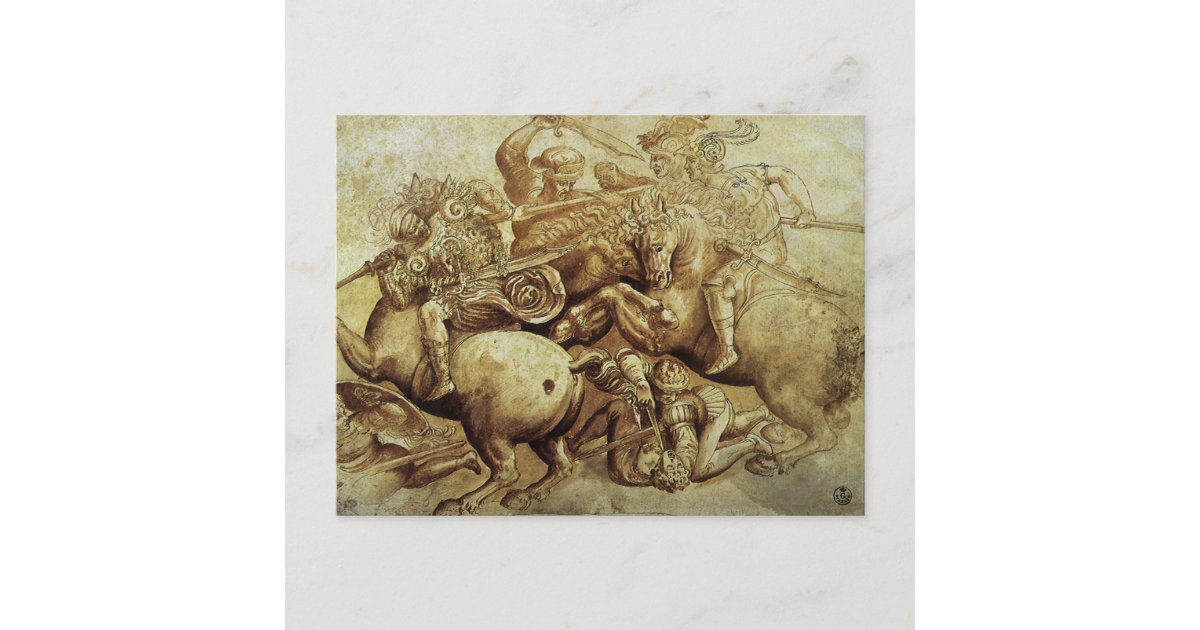 Leonardo da Vinci's The Battle of Anghiari Postcard | Zazzle