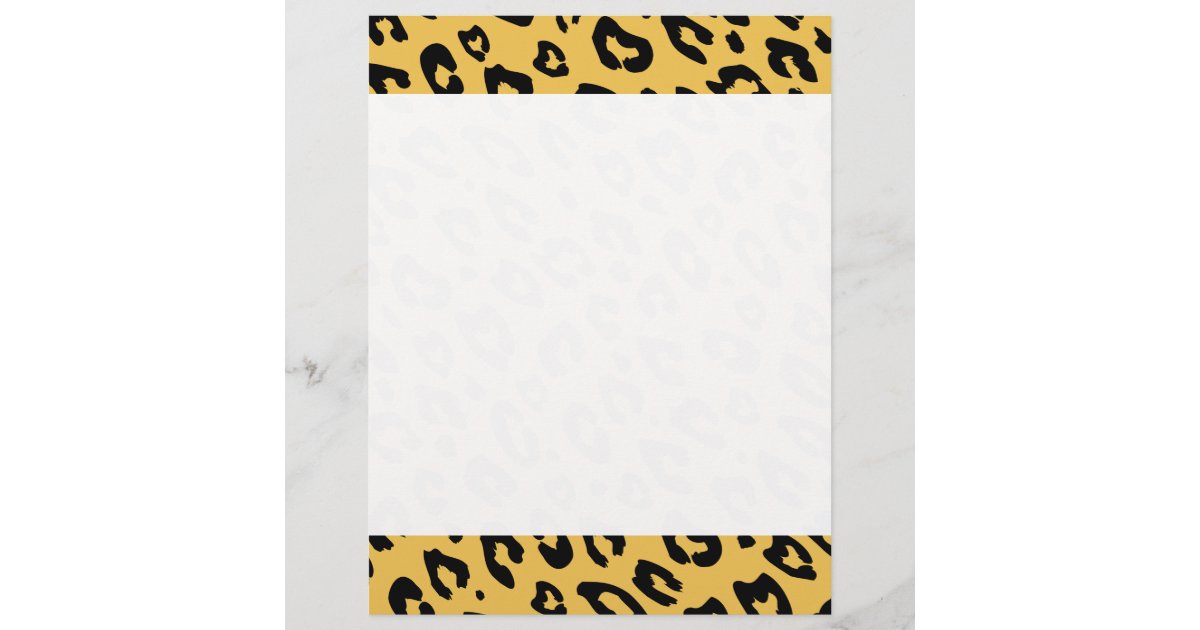 Leopard print letterhead writing paper | Zazzle