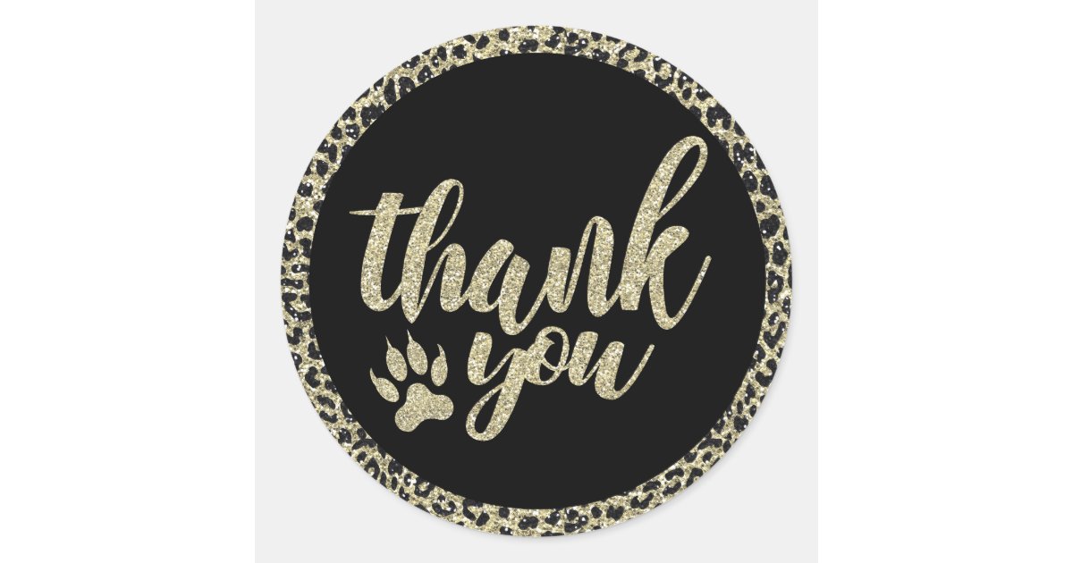 Leopard Print Thank You Sticker | Zazzle