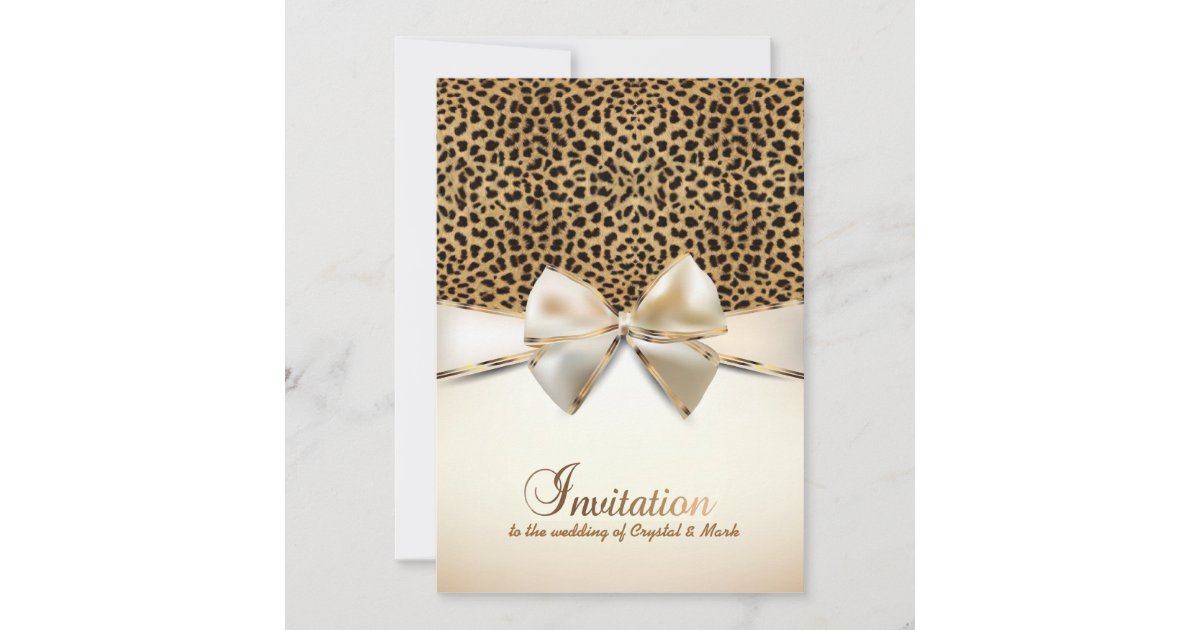 leopard skin print wedding event invitation | Zazzle