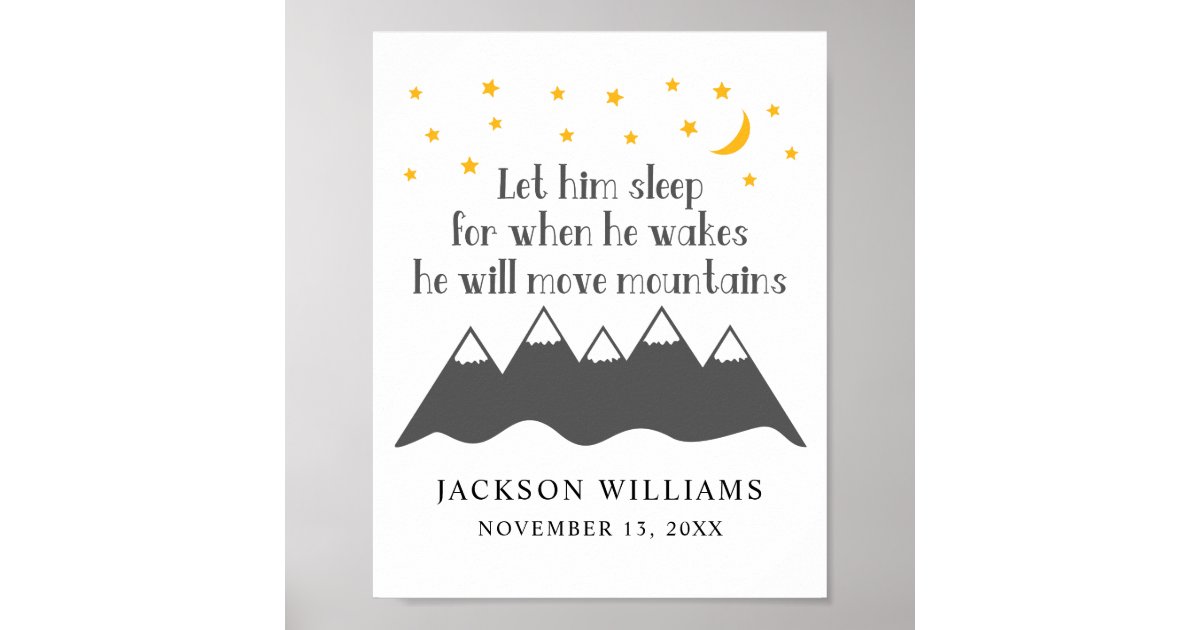 Let Him Sleep Name Nursery Wall Art | Zazzle