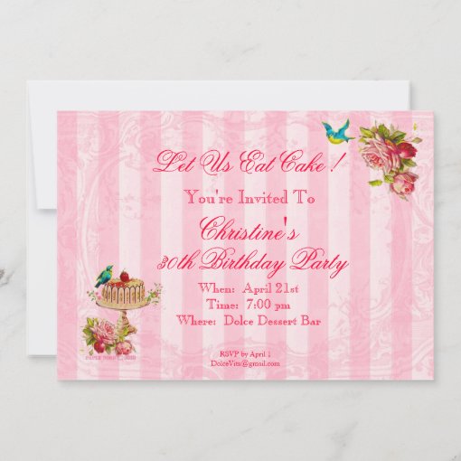 Let Us Eat Cake Party Invitations | Zazzle
