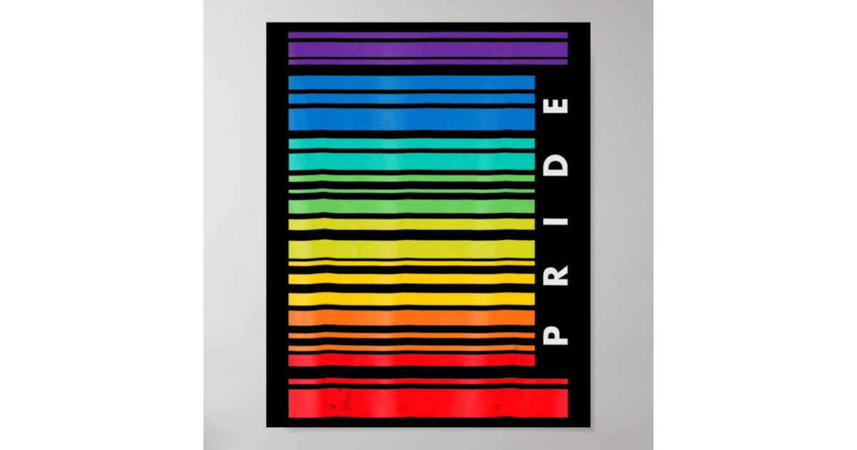 LGBT Awareness Month Barcode Pansexual Pride LGBTQ Poster | Zazzle