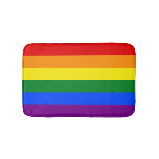 LGBT Gay Pride Rainbow Flag Colours Memory Foam Bath Mat | Zazzle.ca