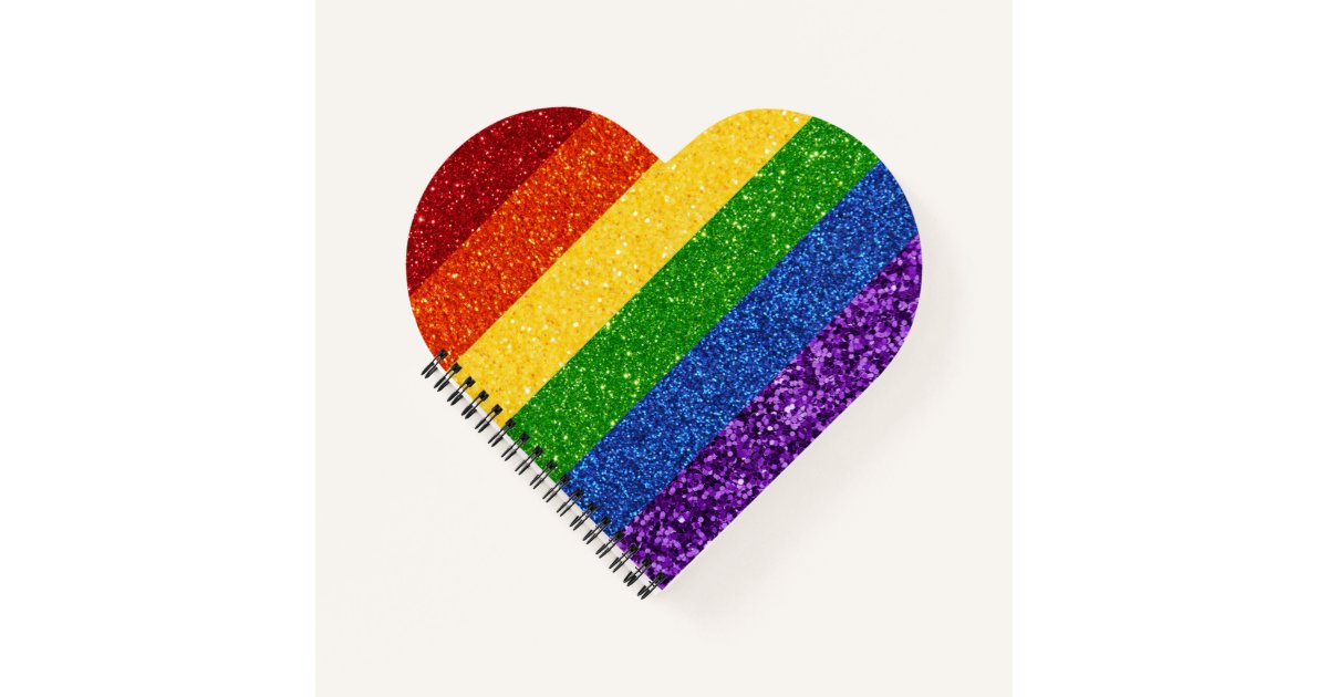 LGBT Glitter Rainbow Pride Flag Notebook | Zazzle