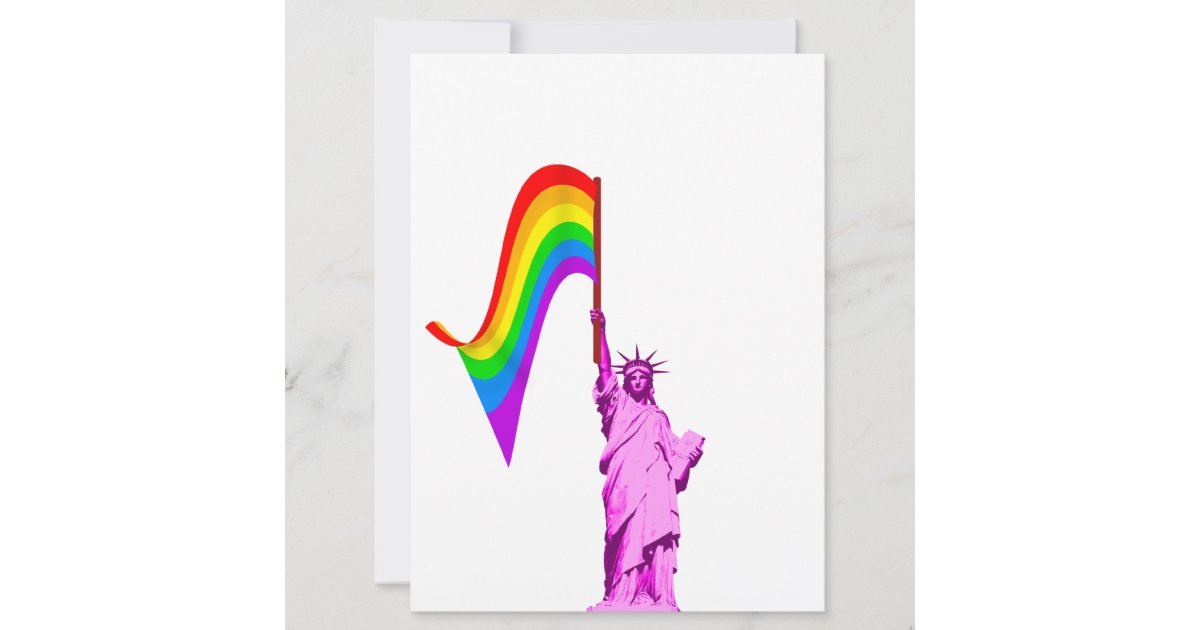 LGBT Statue of Liberty Wedding Invitation Template | Zazzle