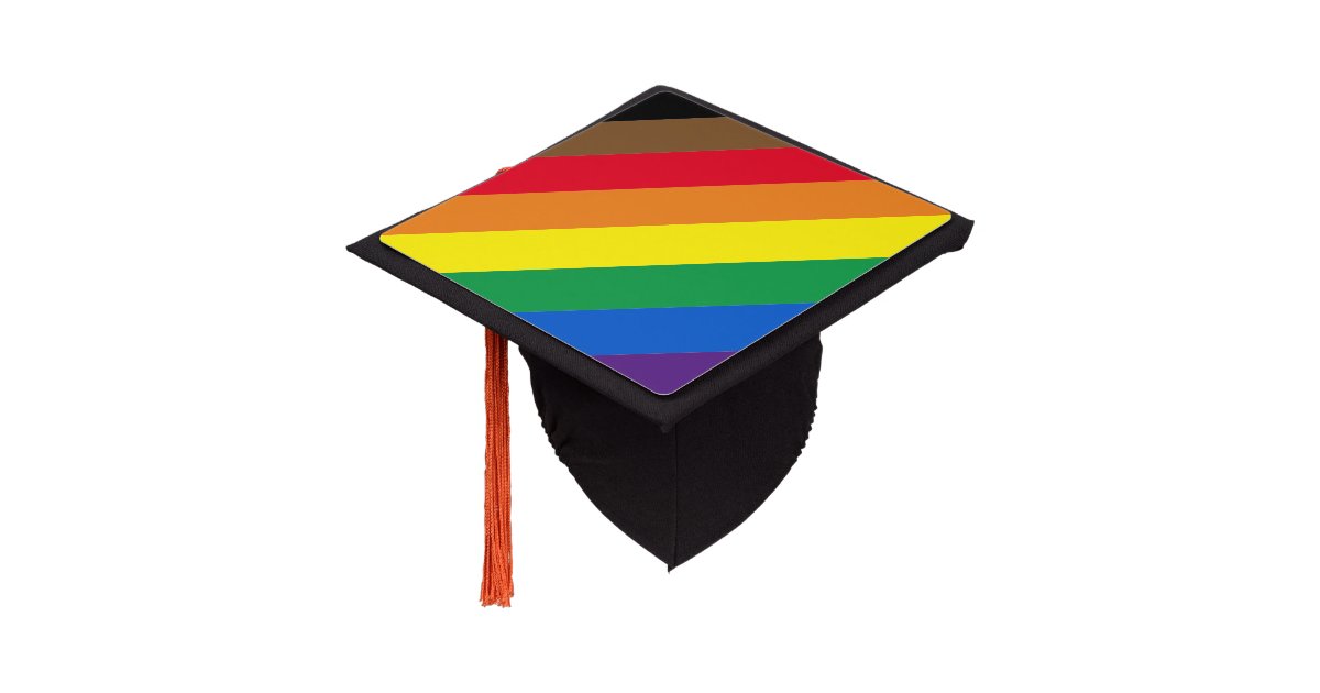 LGBTQ Philly Rainbow gay Pride flag Graduation Cap Topper | Zazzle