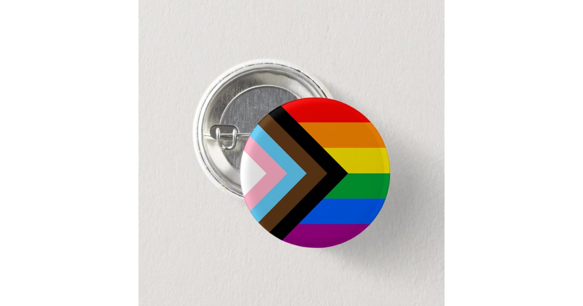 LGBTQ+ Progress Pride Flag Button | Zazzle