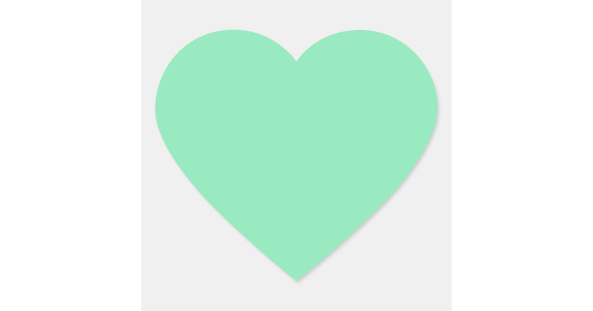 Light Pastel Mint Green Heart Sticker | Zazzle