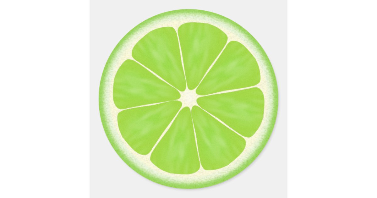 Lime slice fun cartoon food sticker | Zazzle