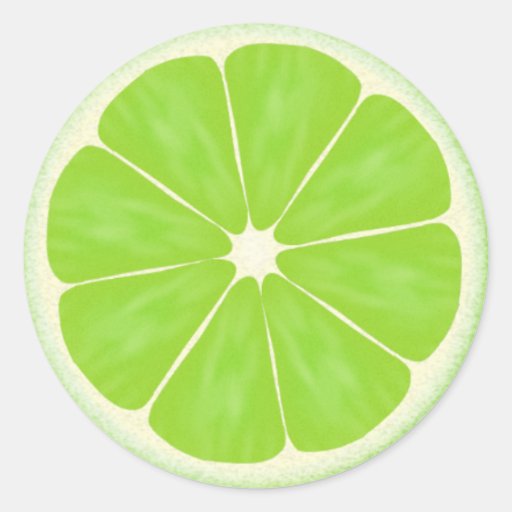 Lime Slice Stickers Round Sticker | Zazzle