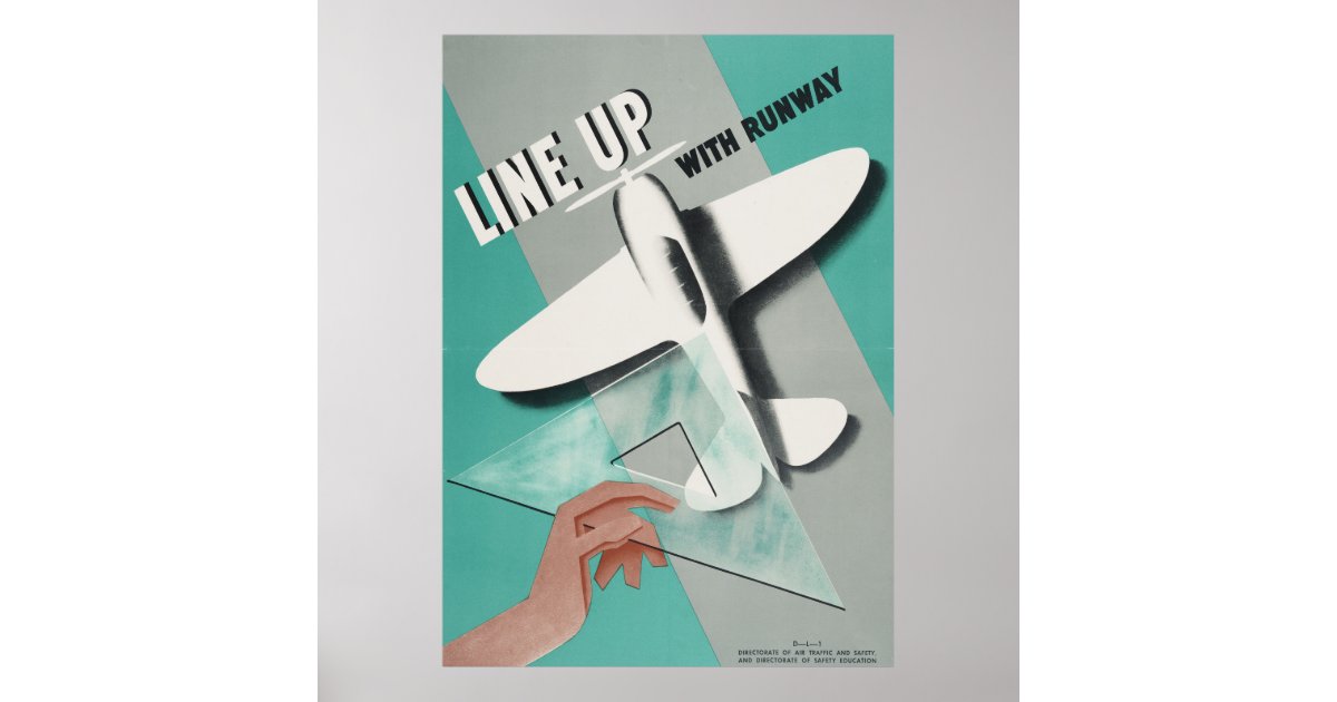 Line up with runway poster | Zazzle